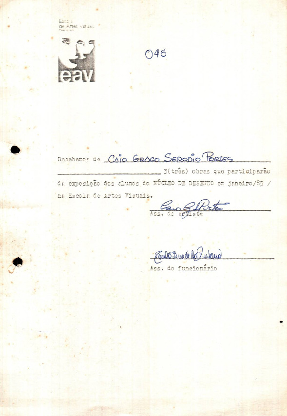 [Recibo de empréstimo de obras de Caio Graco Serodio Portes] – Acervo ...