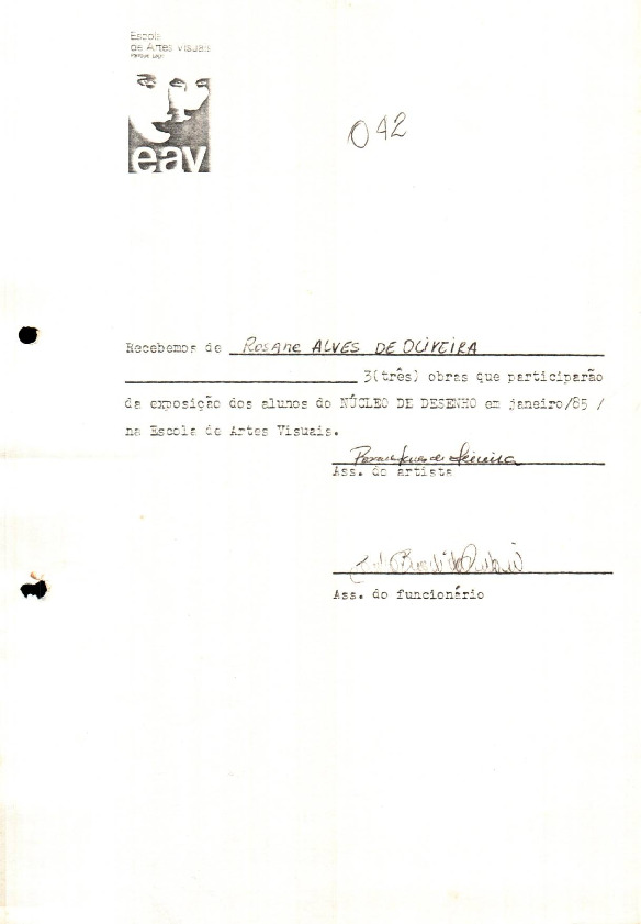 [Recibo de empréstimo de obras de Rosane Alves de Oliveira] – Acervo ...