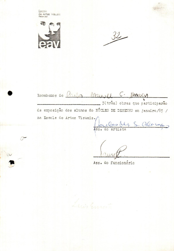 [Recibo de empréstimo de obras de Carlos Manoel C.Abraços] – Acervo ...