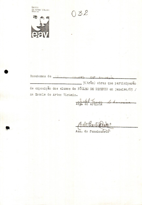[Recibo de empréstimo de obras de Izabel Trinas de Amorim] – Acervo ...
