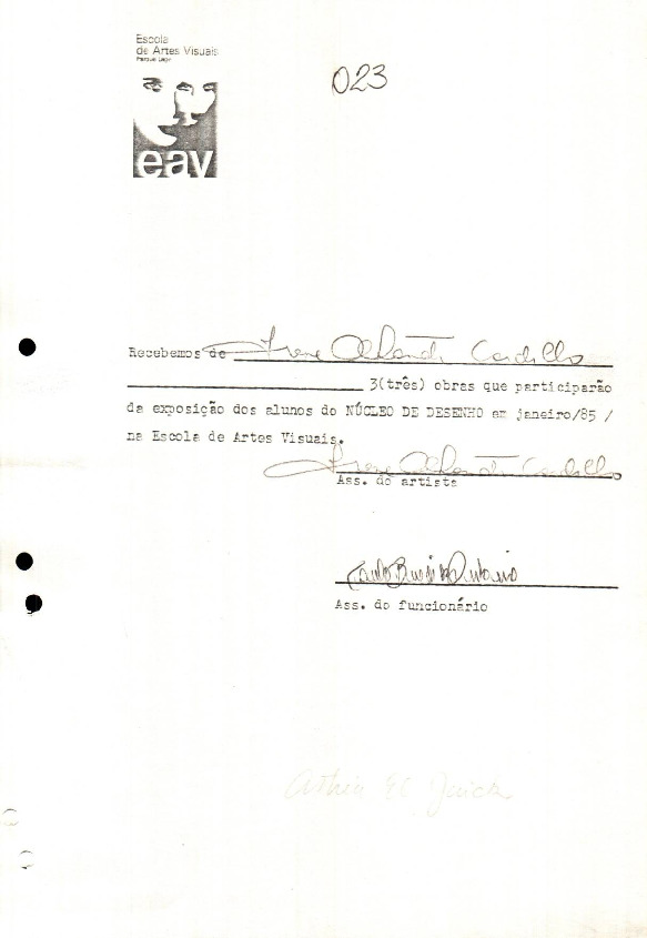 [ Recibo de empréstimo de obras de Irene Almanati Cardillo ] – Acervo ...